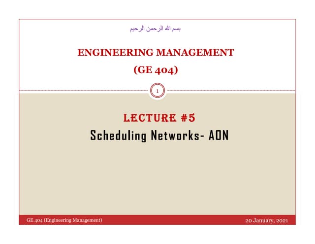 (Aoa) and (aon) networks | PPSX