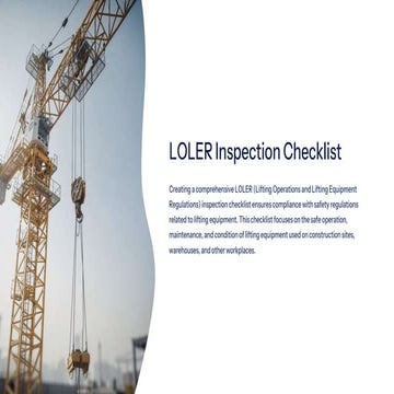 LOLER Inspection checklist with eAuditor Audits & Inspections | PDF