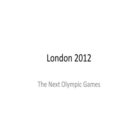 London Olympic Venues Map | PPT