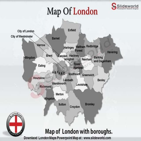 London PowerPoint Map - Slide World | PPTX