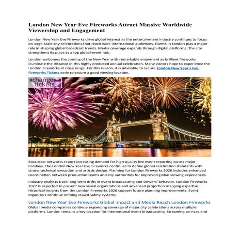London New Year Eve Fireworks Attract Massive Worldwide Viewership and ...