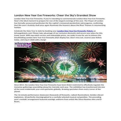 London New Year Eve Fireworks Cheer the Sky’s Grandest Show.docx