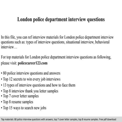 London police department interview questions | PPTX