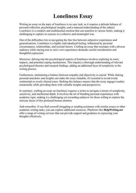 Loneliness Essay.pdf Loneliness Essay.pdf