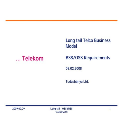 Long Tail Business Model and OSS/BSS | PDF