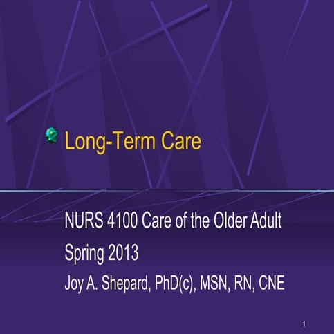 Long term care spring 2013 abridged | PPT