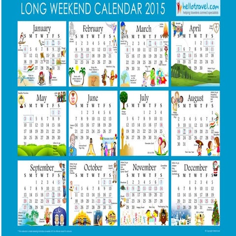 Long Weekend Calender 2015 | PPT