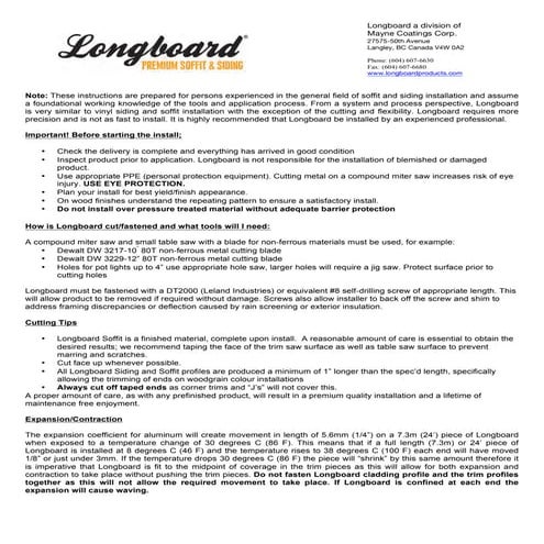 Longboard Installation Instructions | PDF