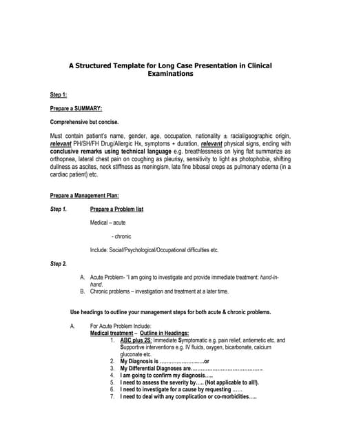 Clinical Case Write Up Sample | PDF