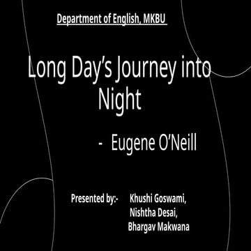 Long Day's Journey into Night by Eugene O'Neill | PPTX