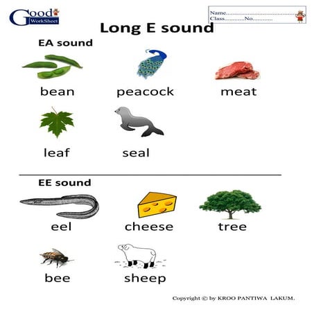 Long e ee ea sound | PDF