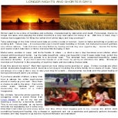 LONGER NIGHTS AND SHORTER DAYS