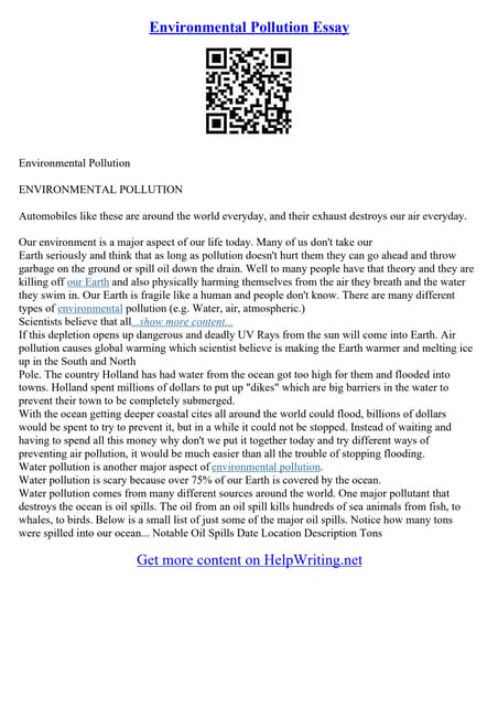 Environment Essay Writing | PDF