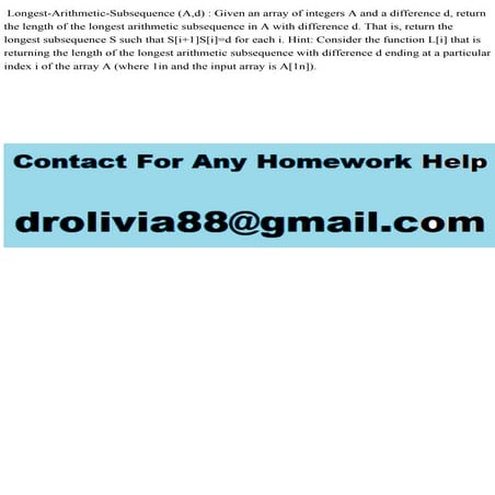 Longest Arithmetic Subsequence A D Given An Array Of Integers A A Pdf