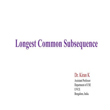 Longest Common Subsequence Ppt