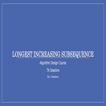 Longest Increasing Subsequence Ppt 