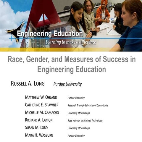 Race, Gender, and Institutional Differences in Engineering Persistence ...