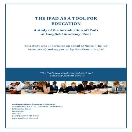 THE IPAD AS A TOOL FOR EDUCATION | PDF