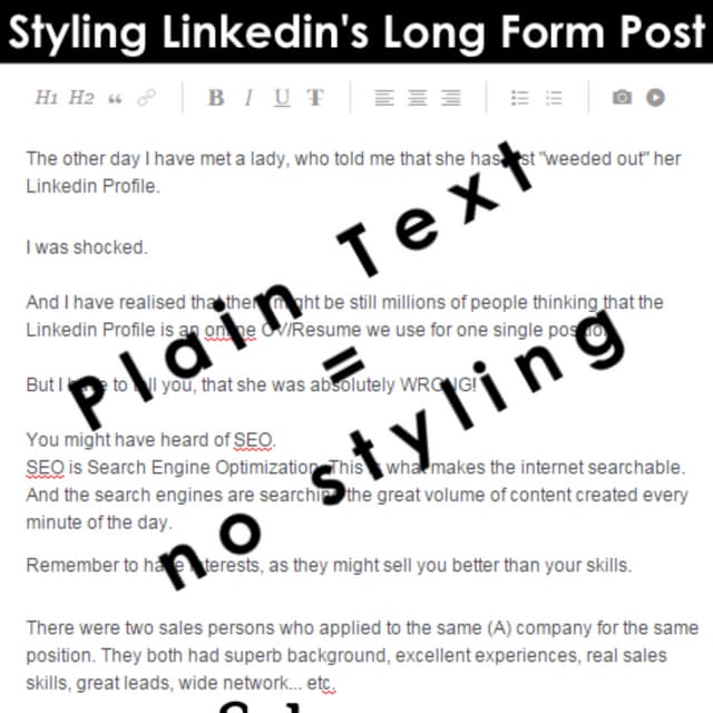 Linkedin Long Form Post Styling Infographic by DrLinkedin.com