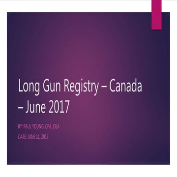 The Canadian Gun Control Registry | PPT