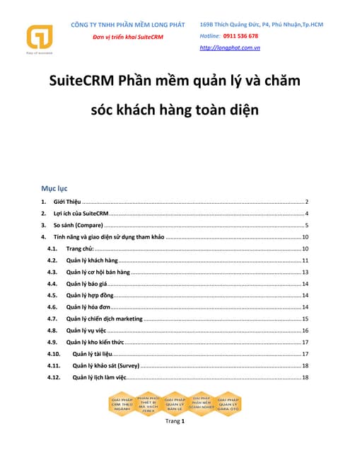 Qui trình cơ bản ứng dụng suitecrm | PDF