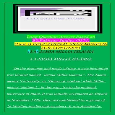 Long Question Answer based onBS PAK.STD 9374 CHAPTER 3 PART 3.4(ENG ...