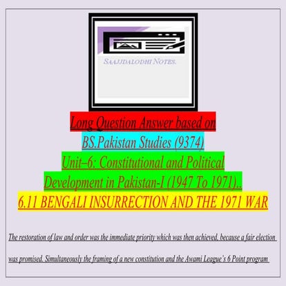 Long Question Answer based on BS PAK STD 9374 CHAP6 TOPIC 6.11COMPLETED ...