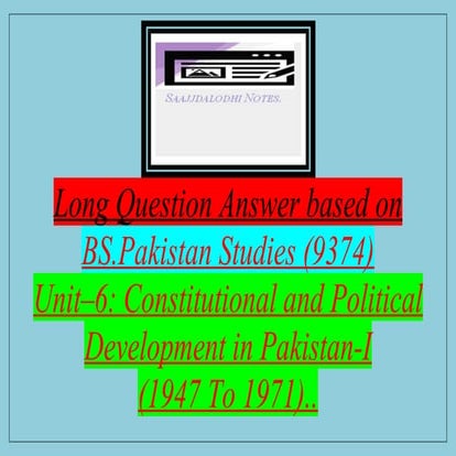 Long Question Answer based BS.Pakistan Studies (9374) URDU.docx