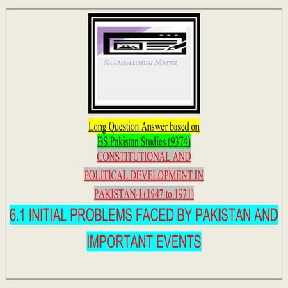 political history of pakistan 1947-1958 | PDF