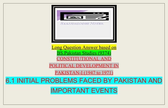 political history of pakistan 1947-1958 | PDF