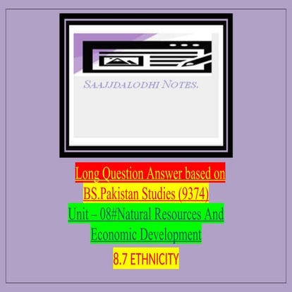 Long Question Answer based on PAK STD CHAP 8 TOPIC 8.7 ENGLISH DOCUMENT ...
