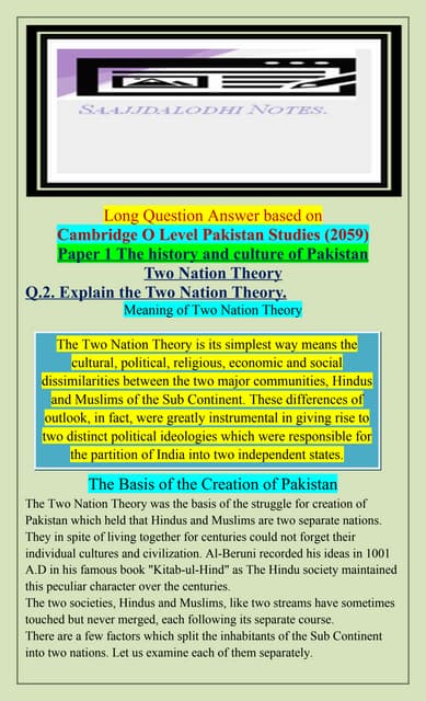 Two nation theory | PPTX