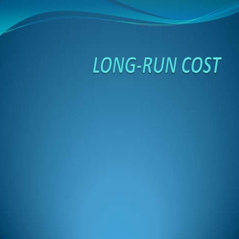 Long run Managerial Economics | PPTX