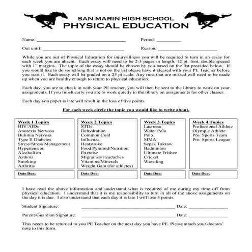 Long Term Injury or Illness Assignment | PDF