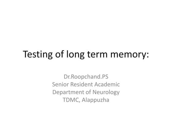 PGI MEMORY SCALE.(PSYCHOLOGY) | PPTX