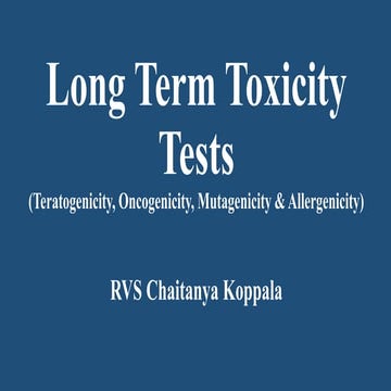 Teratogenicity oncogenicity mutagenicity and allergenicity | PPTX