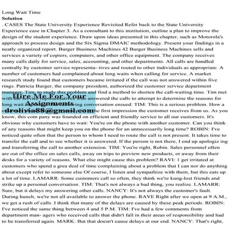 Long Wait Time Solution. CASES The State University Experience Revis.pdf