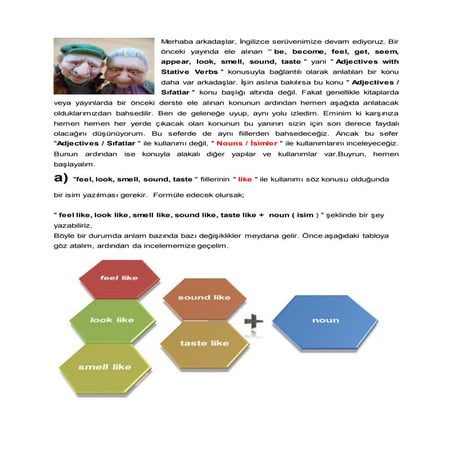 Look, feel,smell,sound,taste like with nouns,adjectives and adverbs | PDF