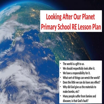 Looking After Our Planet Primary School RE Lesson Plan for KS2 teachers ...