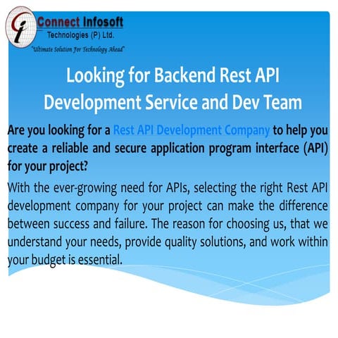 Looking For Backend Rest Api Development Service And Dev Team Ppt 0510