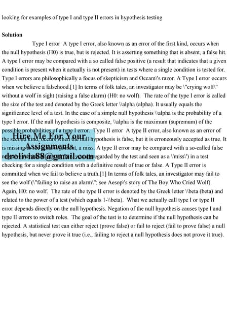 Type i and type ii errors | PPTX | Genetics | Science