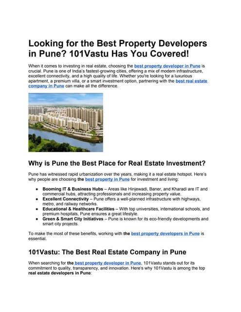 residential property in Pune, Maharashtra | PDF