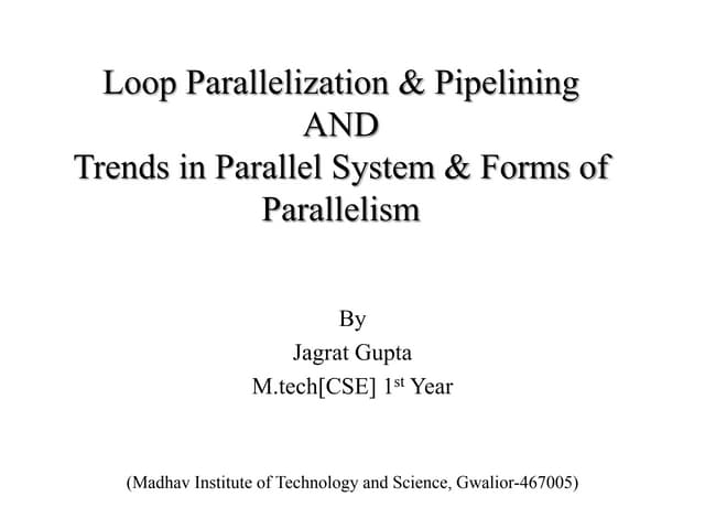 Loop Parallelization And Pipelining Ppt 3209