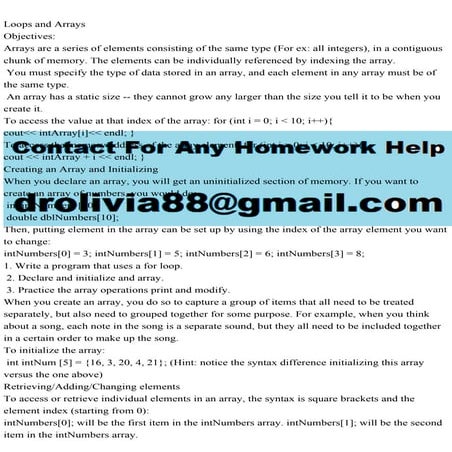 Loops And Arraysobjectivesarrays Are A Series Of Elements Consipdf 4041
