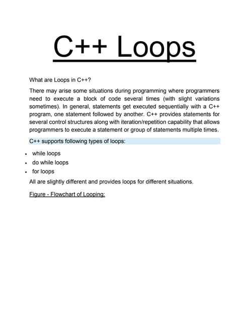 Loops In C Programming Language Ppt 9683