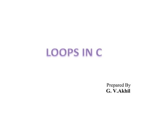 Loops In C Programming Language Ppt 1516