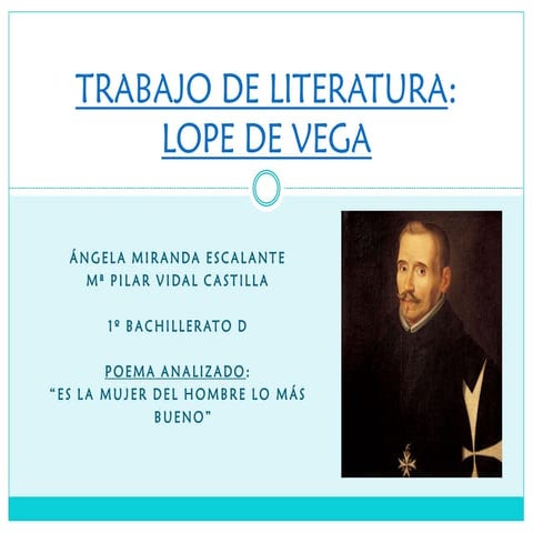 Lope de Vega, por Ángela y Pilar. 1ºBach. D | PDF