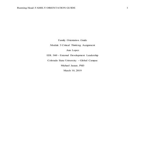 Family Orientation Guide | DOCX