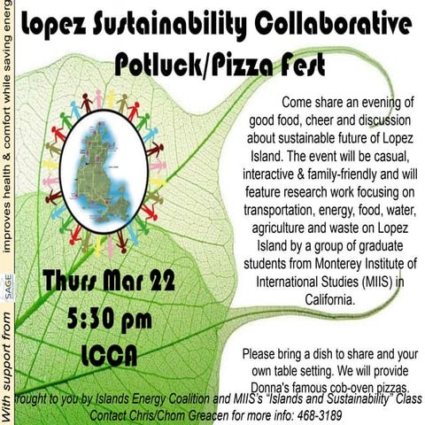 Lopez sustainability potluck pizza fest slide show | PPT