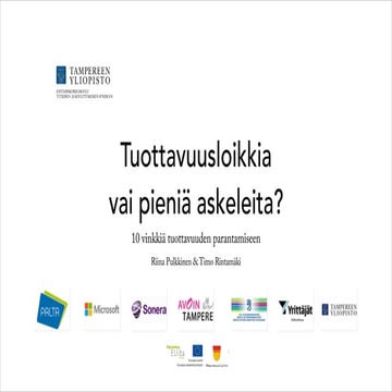 Tuottavuusloikka-projektin tuloksia | PPT